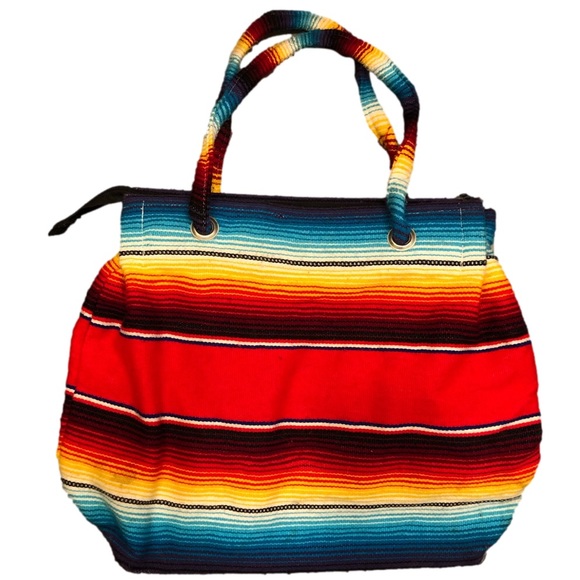 Bags | Serape Tote Purse Shoulder Bag Western Boho Colorful ...